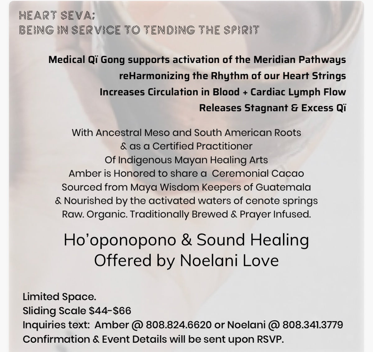 Heart Qi Cacao Ceremony on North Shore Oahu – Noelani Hawaii